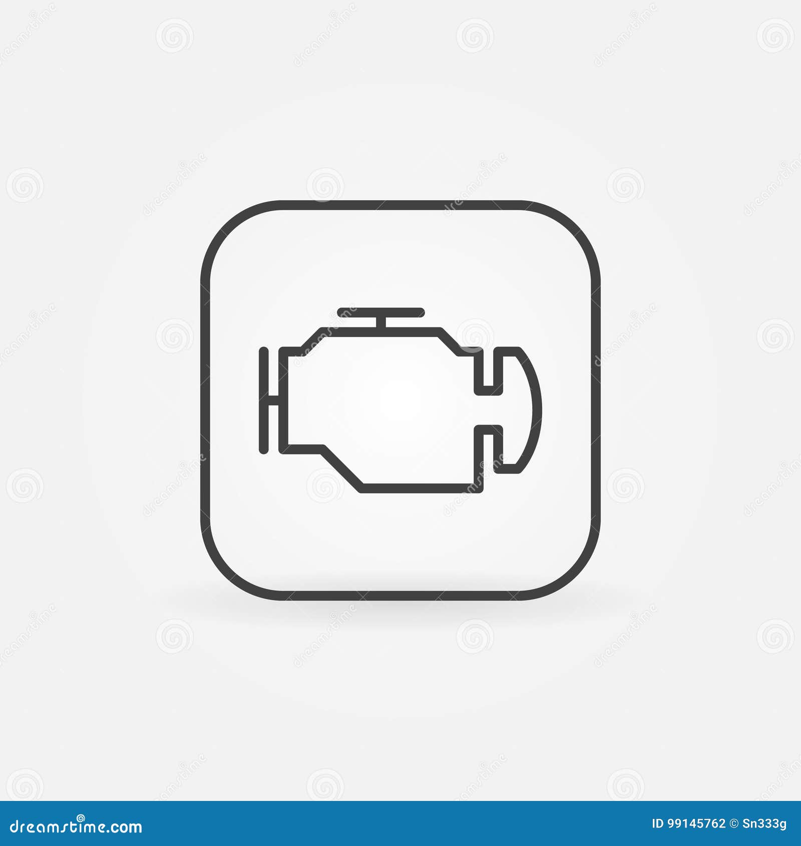 Check engine outline icon stock vector. Illustration of computer - 99145762