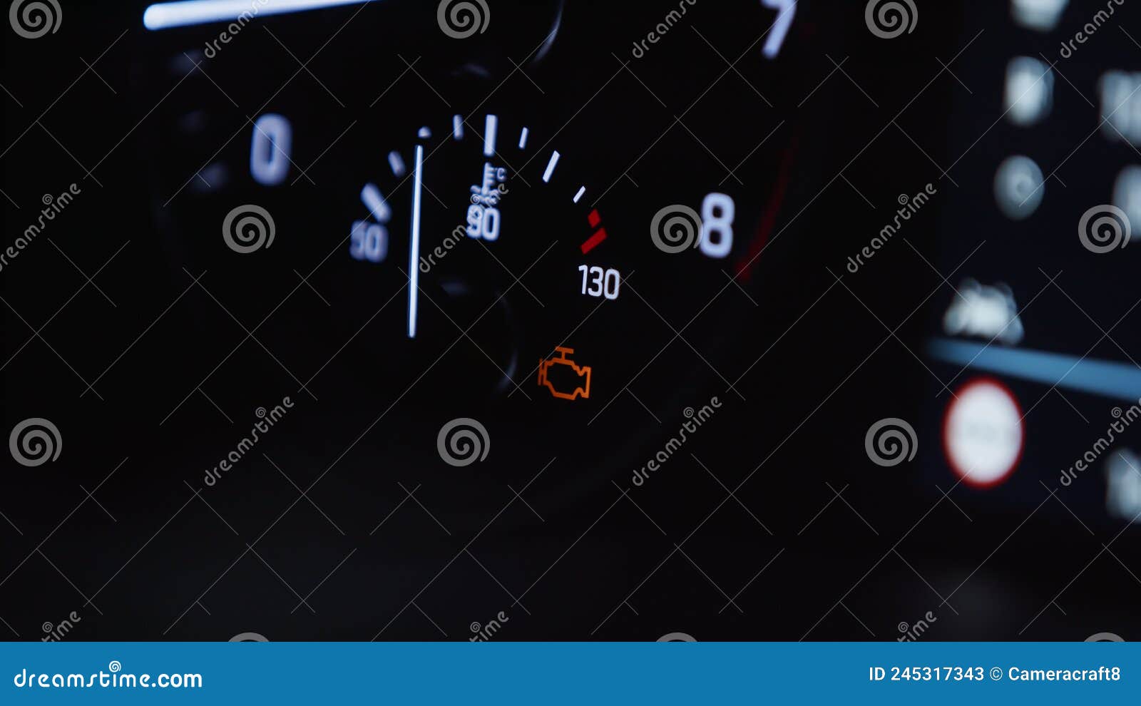 Check Engine Serious Engine Failure Malfunction Concept Selective Focus ...