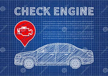 Check Engine Vector Illustration Stock Vector - Illustration of ...