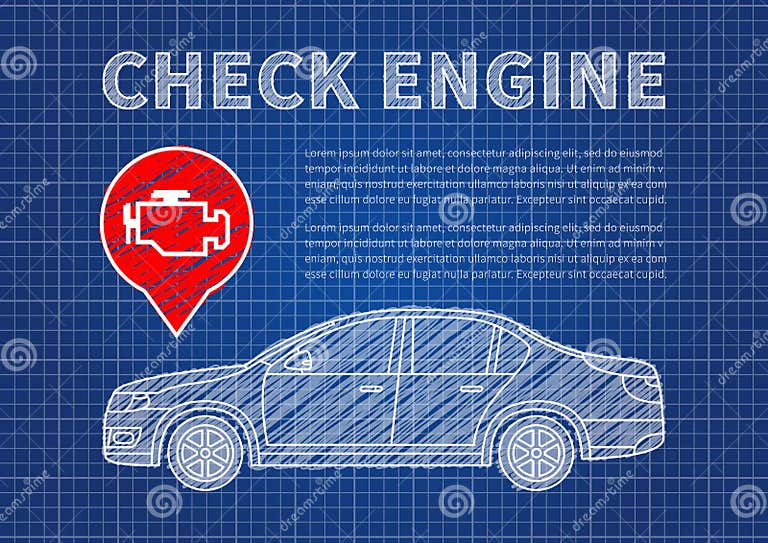 Check Engine Vector Illustration Stock Vector - Illustration of ...