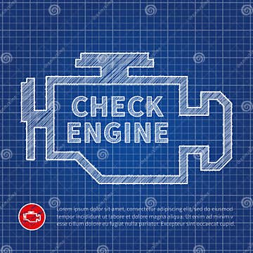 Check Engine Vector Illustration Stock Vector - Illustration of blue ...