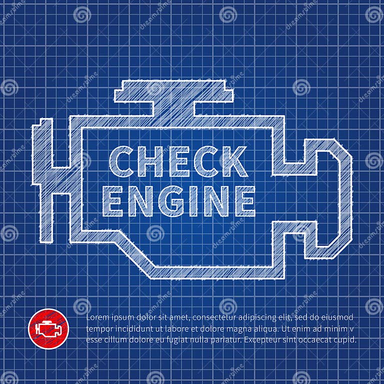 Check Engine Vector Illustration Stock Vector - Illustration of blue ...