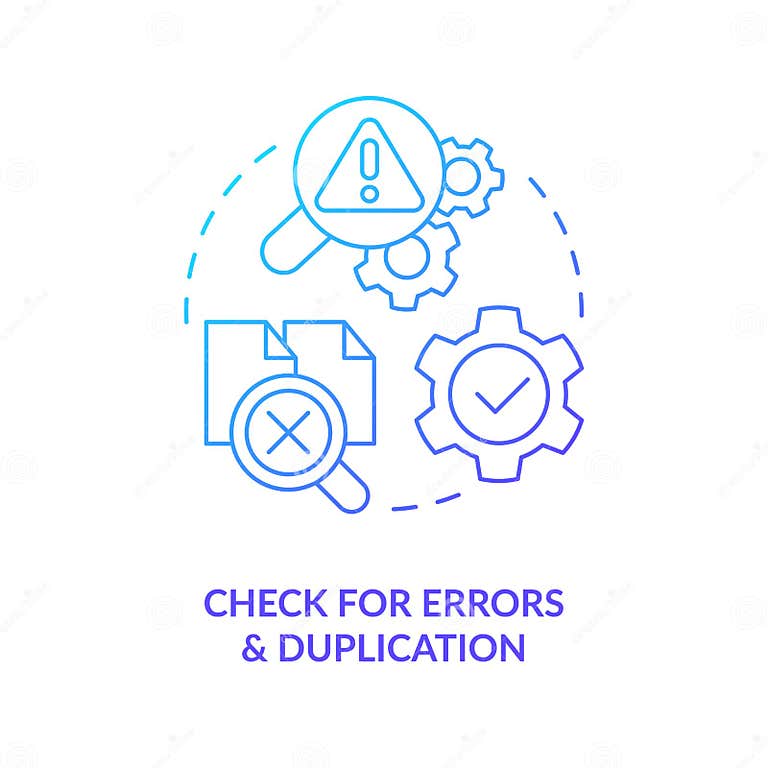 Check for Errors and Duplication Blue Gradient Concept Icon Stock ...