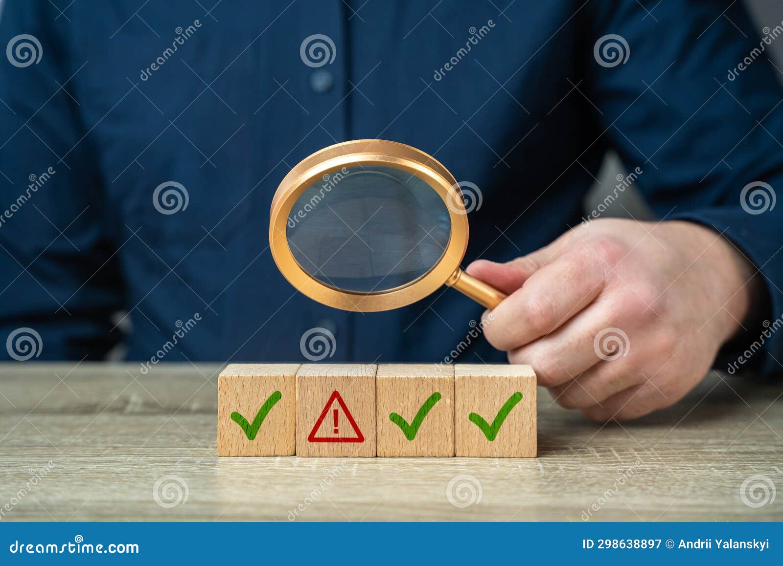 Check for Errors. Investigate the Warning. Error and Malfunction Stock ...