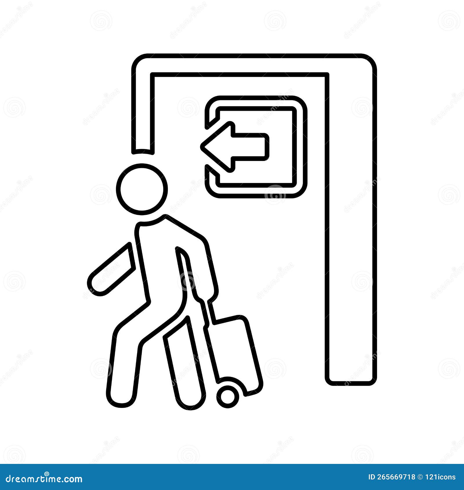 Check, Exit, Leave Outline Icon. Line Art Vector Stock Illustration ...
