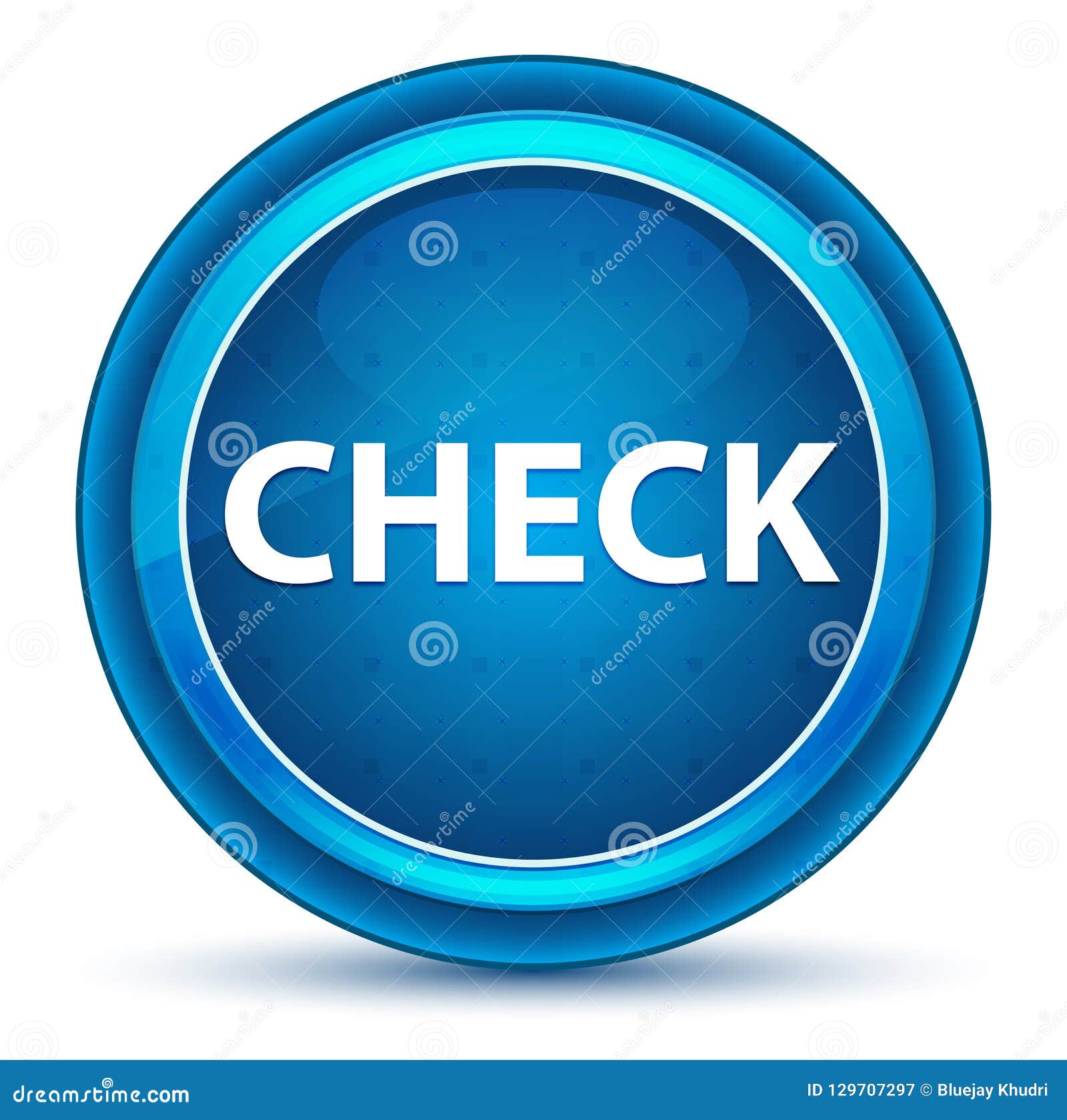Check Eyeball Blue Round Button Stock Illustration - Illustration of ...
