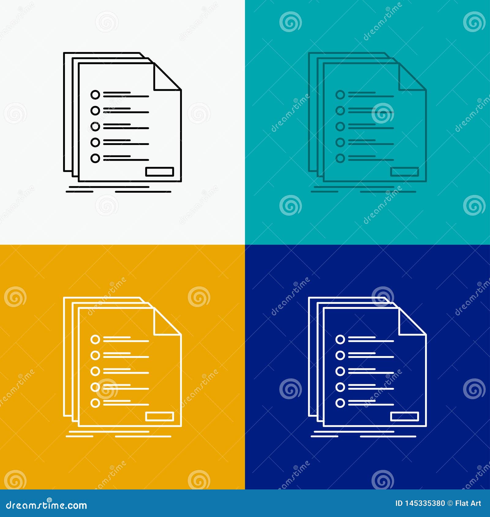 Check, Filing, List, Listing, Registration Icon Over Various Background ...