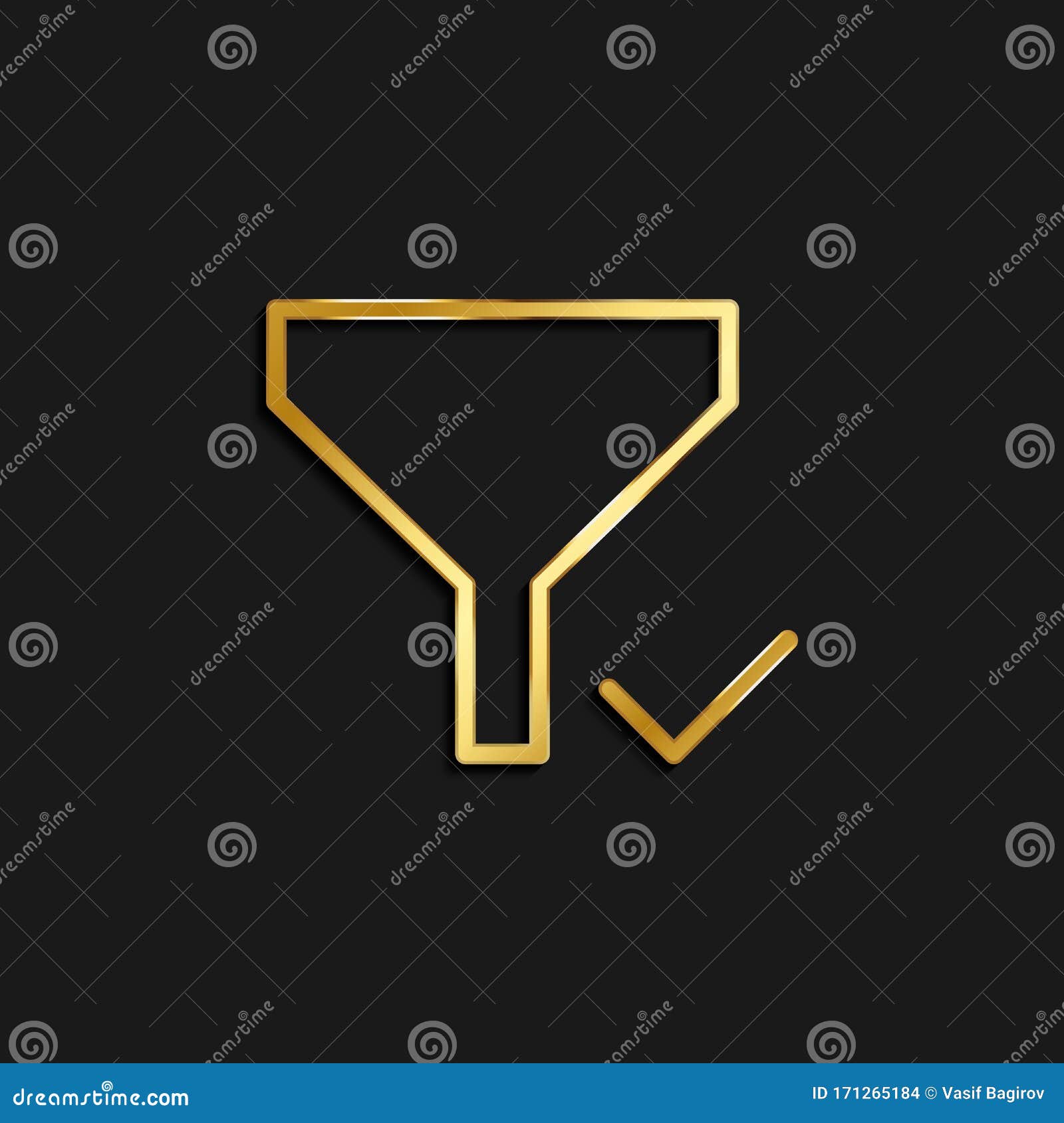 Check, Filter Gold Icon. Vector Illustration of Golden Stock ...