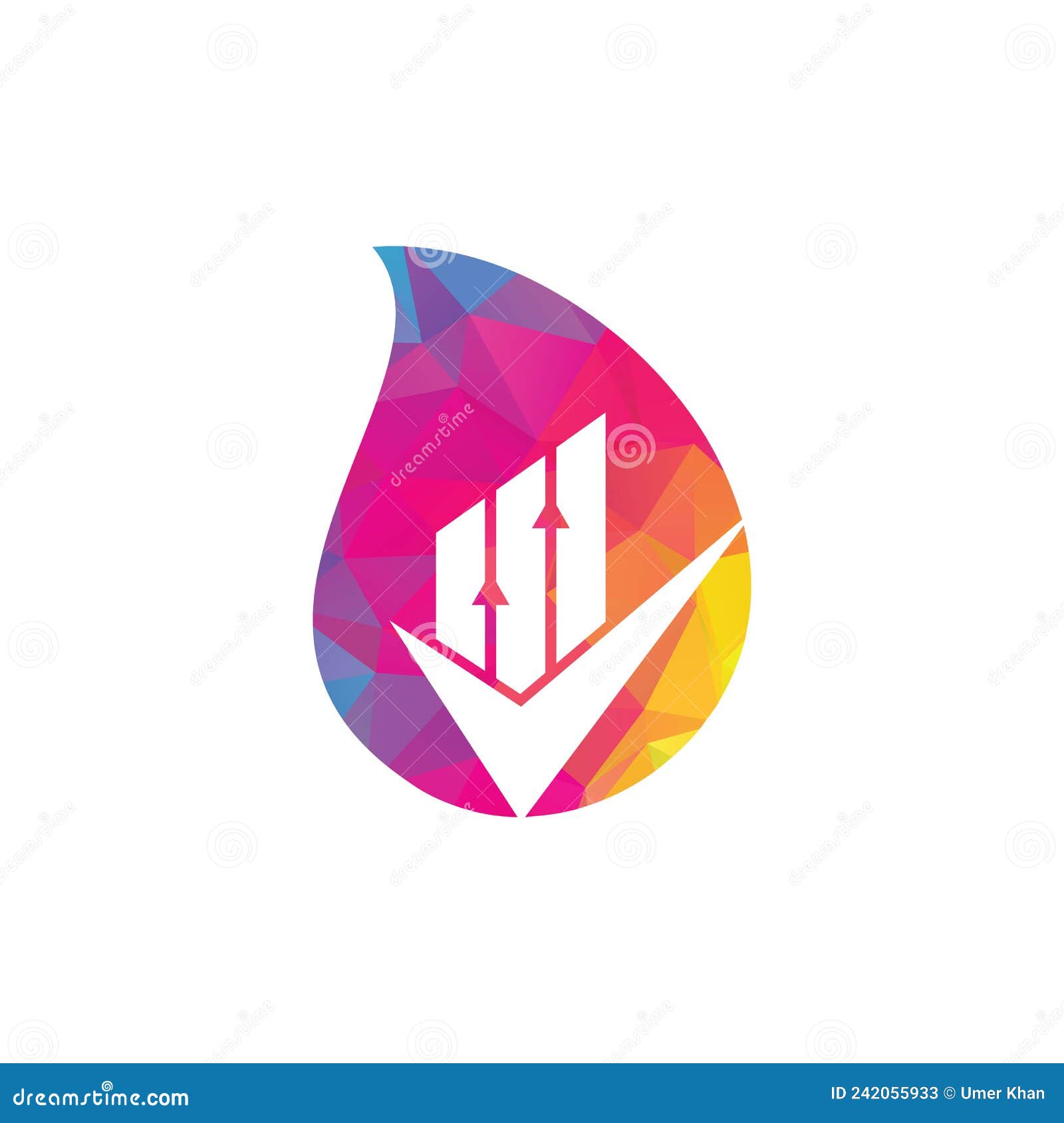 Check Finance Drop Shape Logo Icon Vector. Stock Vector - Illustration ...
