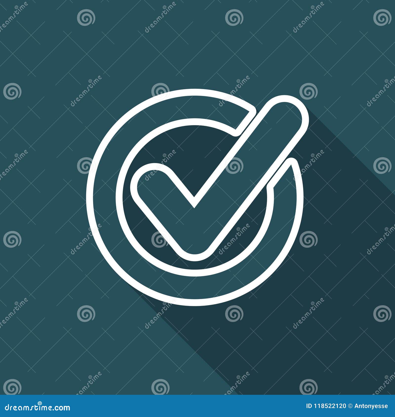 Check - Flat minimal icon stock vector. Illustration of agreement ...
