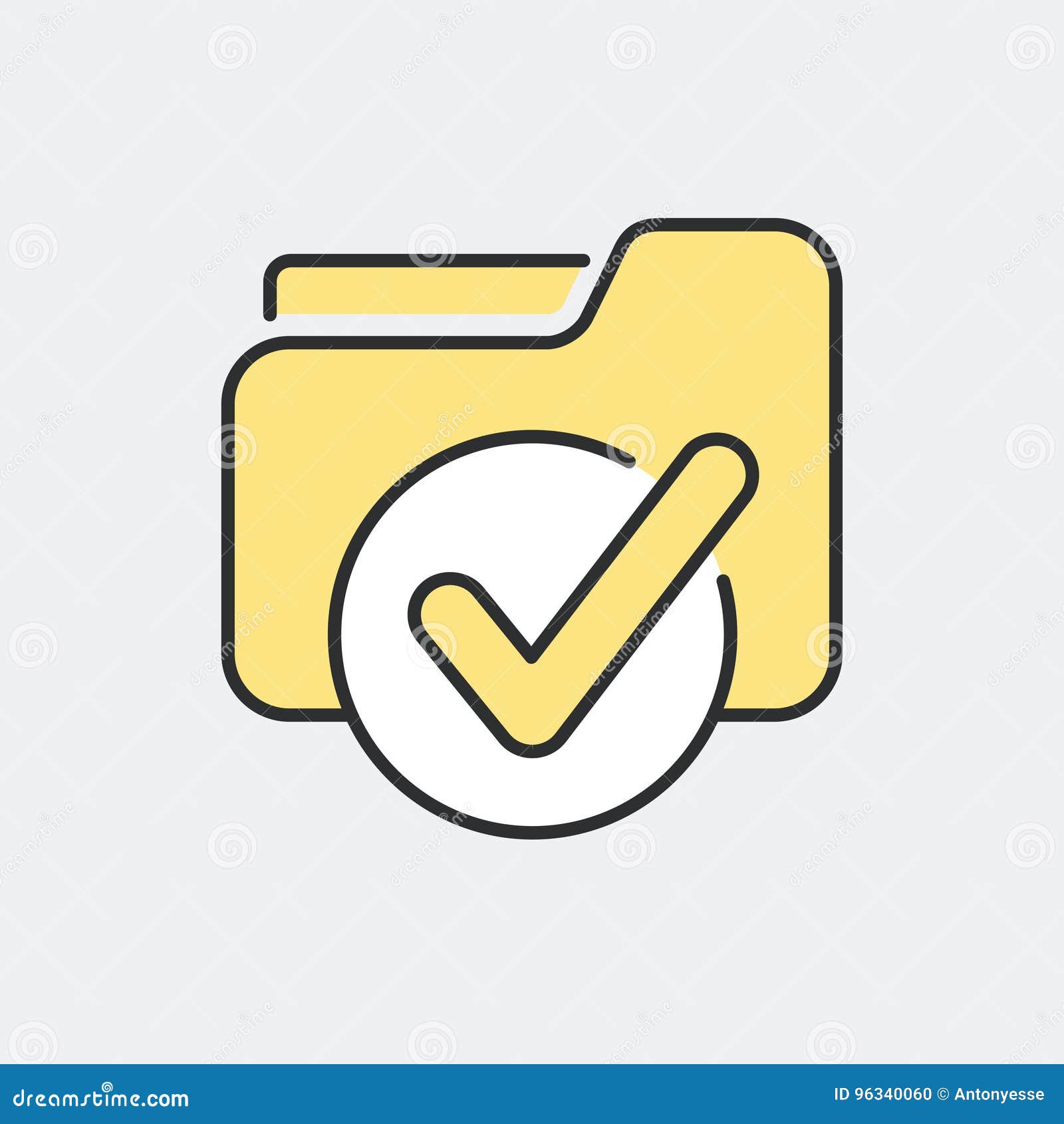 Check Folder Symbol Concept. Stock Vector - Illustration of protection ...