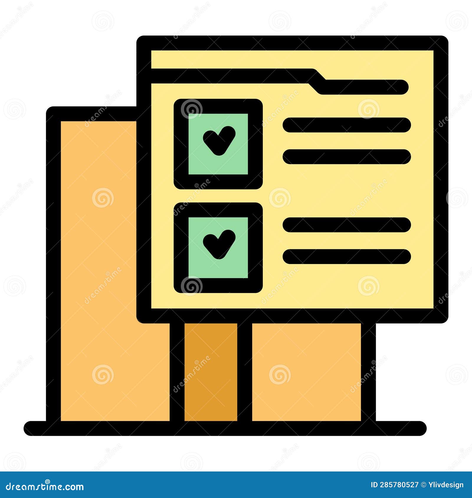 Check Form Icon Vector Flat Stock Illustration - Illustration of thin ...