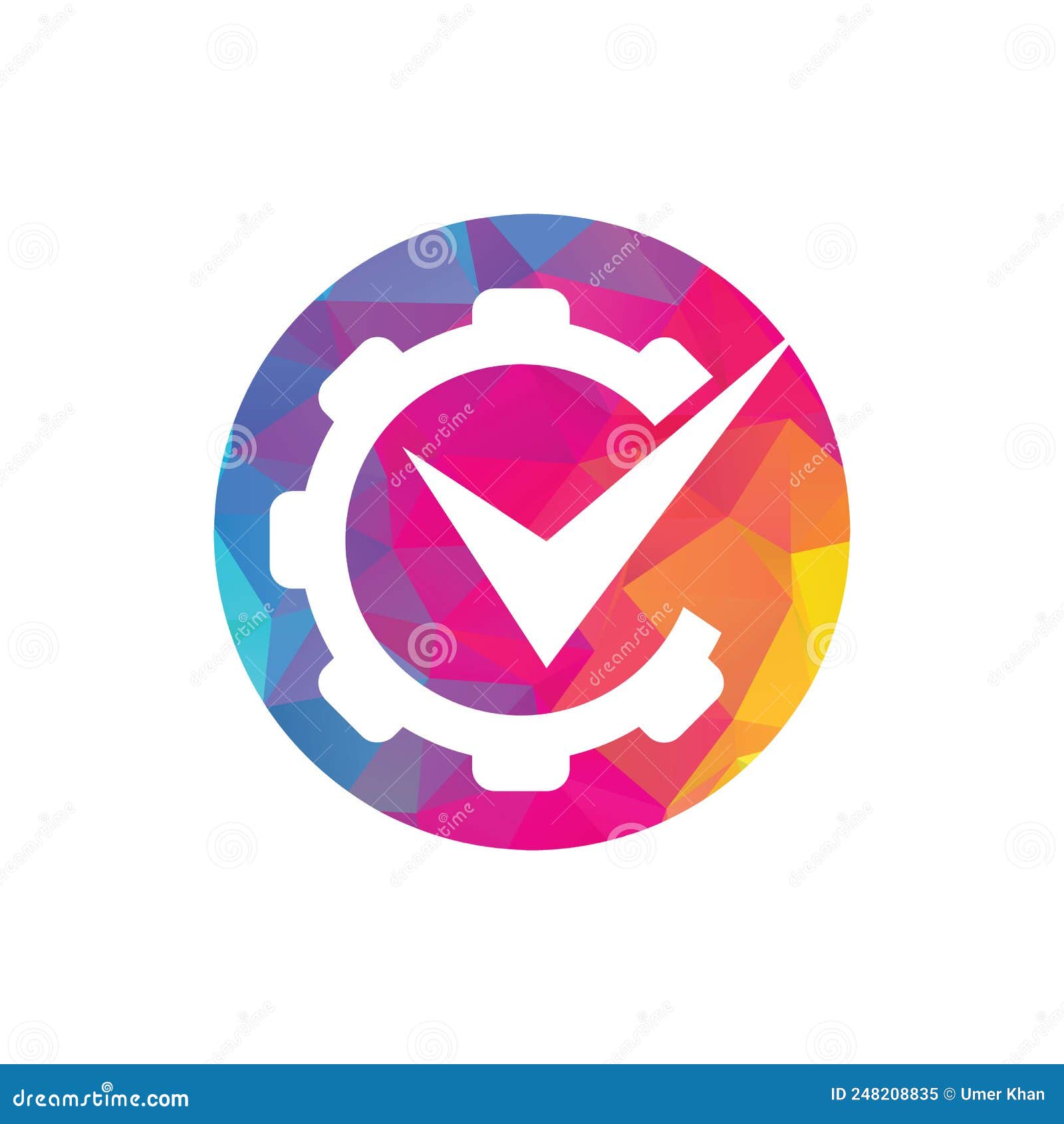 Check Gear Logo Icon Design. Stock Vector - Illustration of mechanic ...