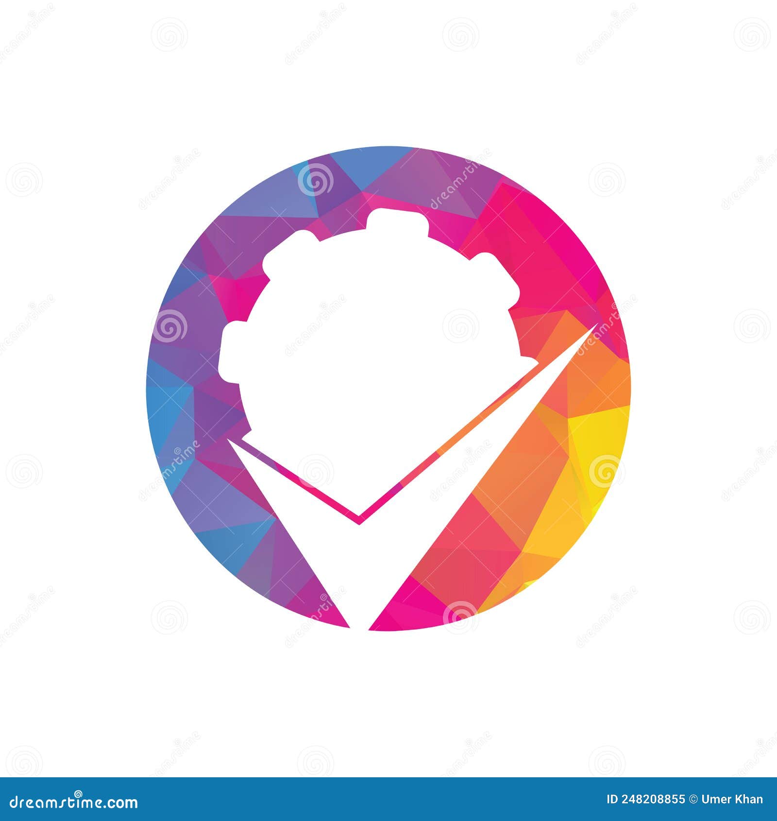 Check Gear Logo Icon Design. Stock Vector - Illustration of check ...