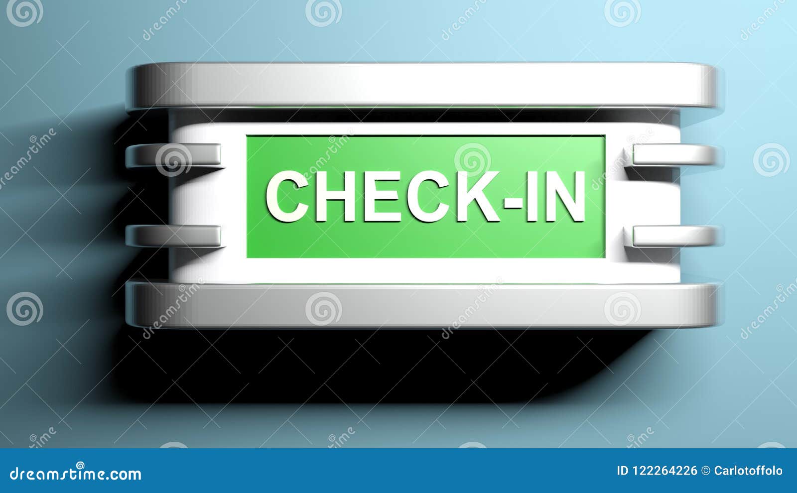 CHECK-in Green Wall Lamp - 3D Rendering Stock Illustration ...