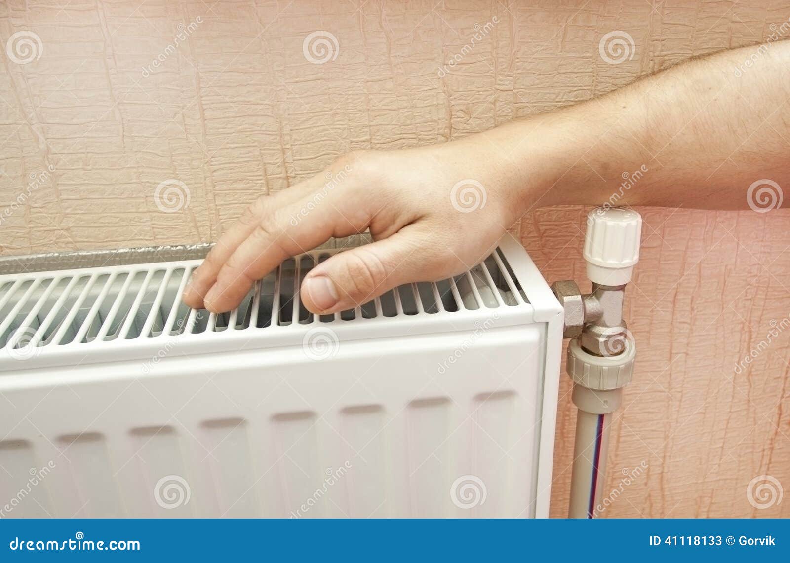 Check of Heating of a Radiator Stock Image - Image of giving, water ...