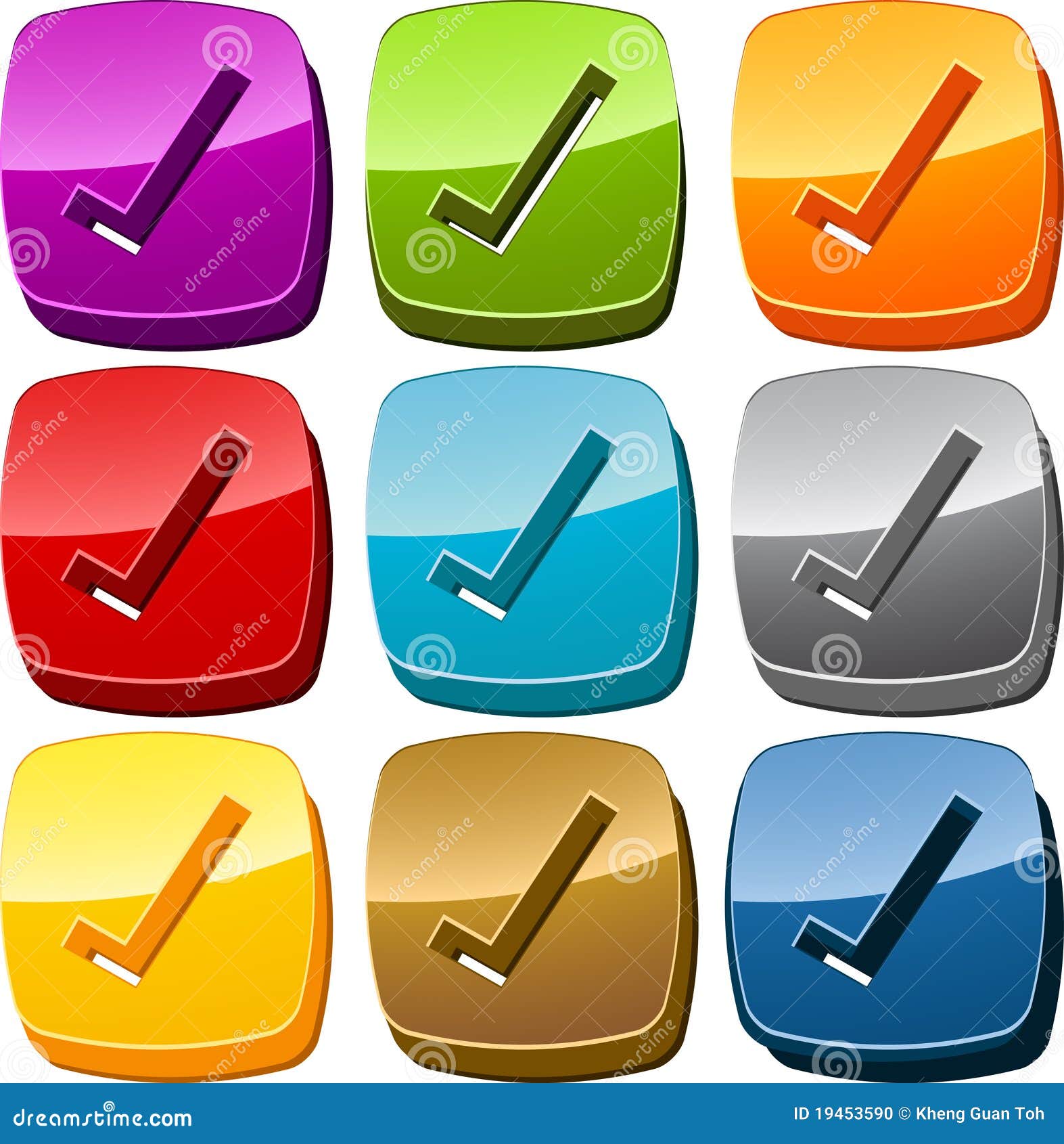 Check icon button set stock illustration. Illustration of rectangle ...