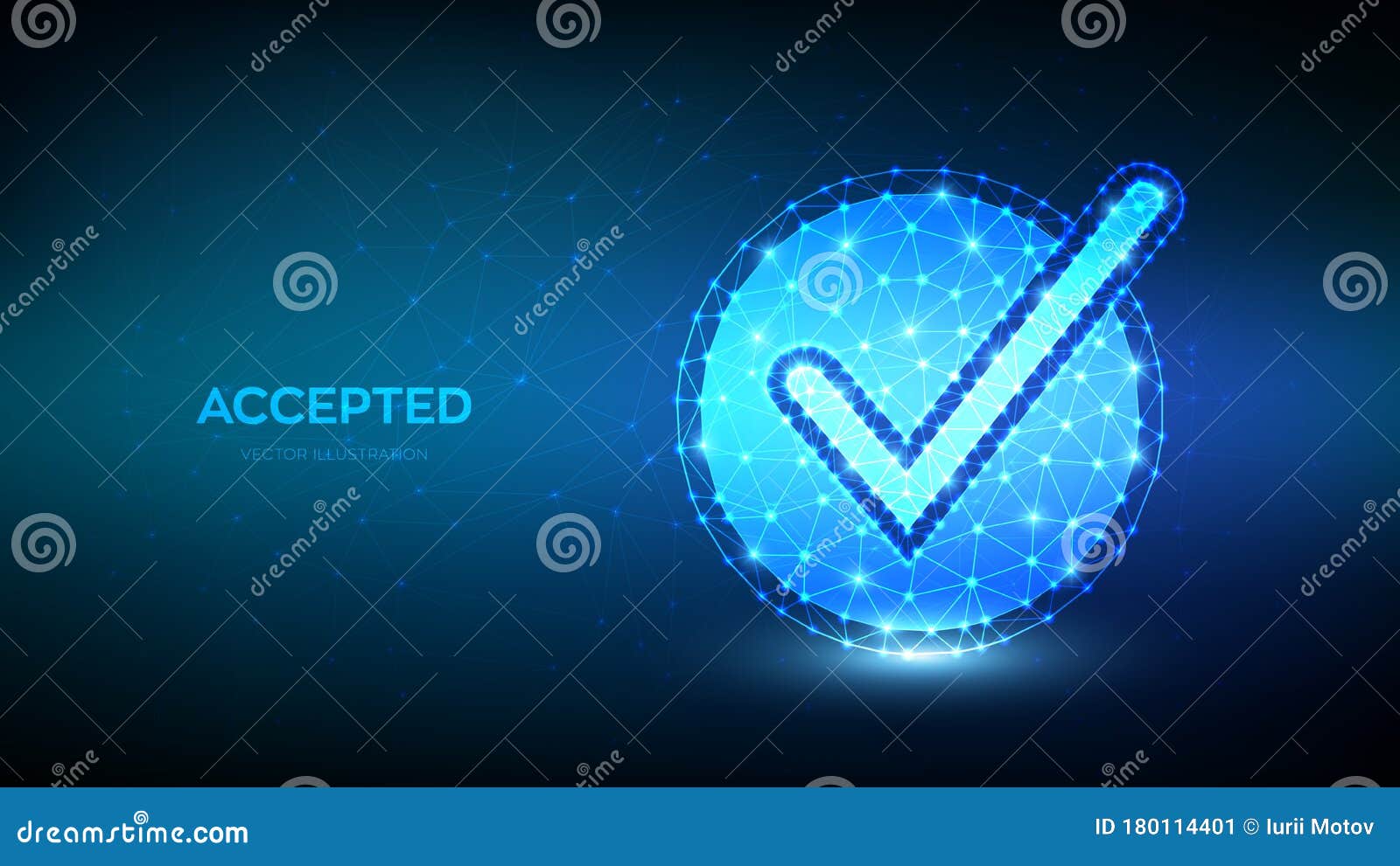 Check Icon. Low Polygonal Accepted Symbol. Tick Sign. Checkmark ...