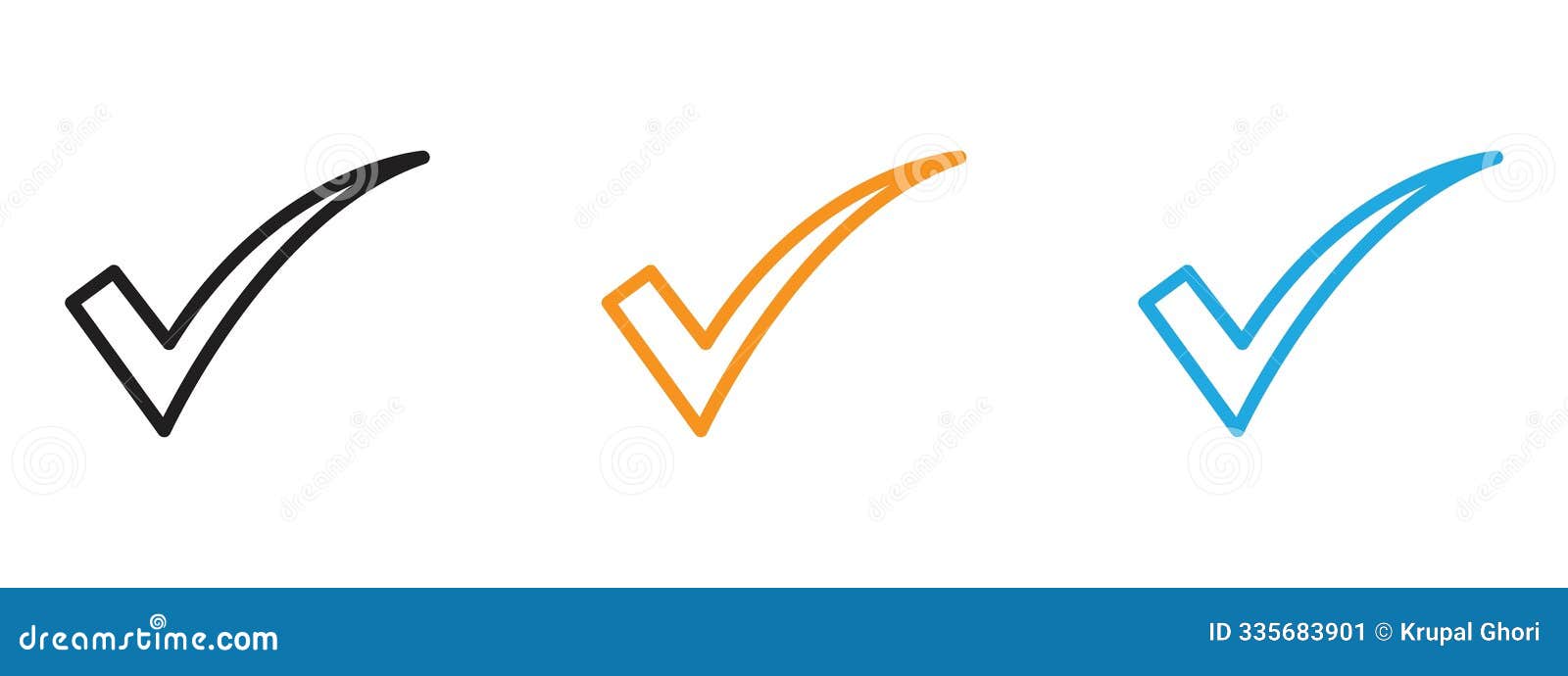 Check Icon Thin Line Illustration Set Stock Vector - Illustration of ...