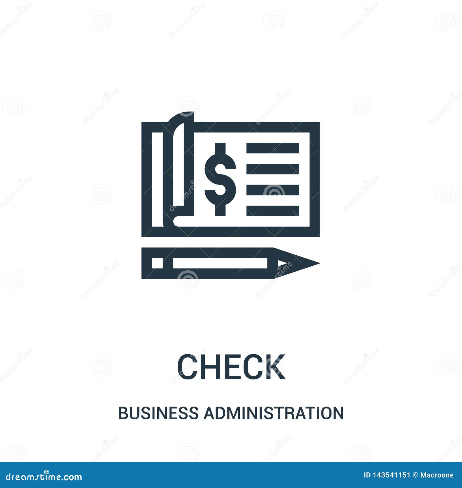 Check Icon Vector from Business Administration Collection. Thin Line ...