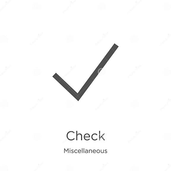 Check Icon Vector from Miscellaneous Collection. Thin Line Check ...