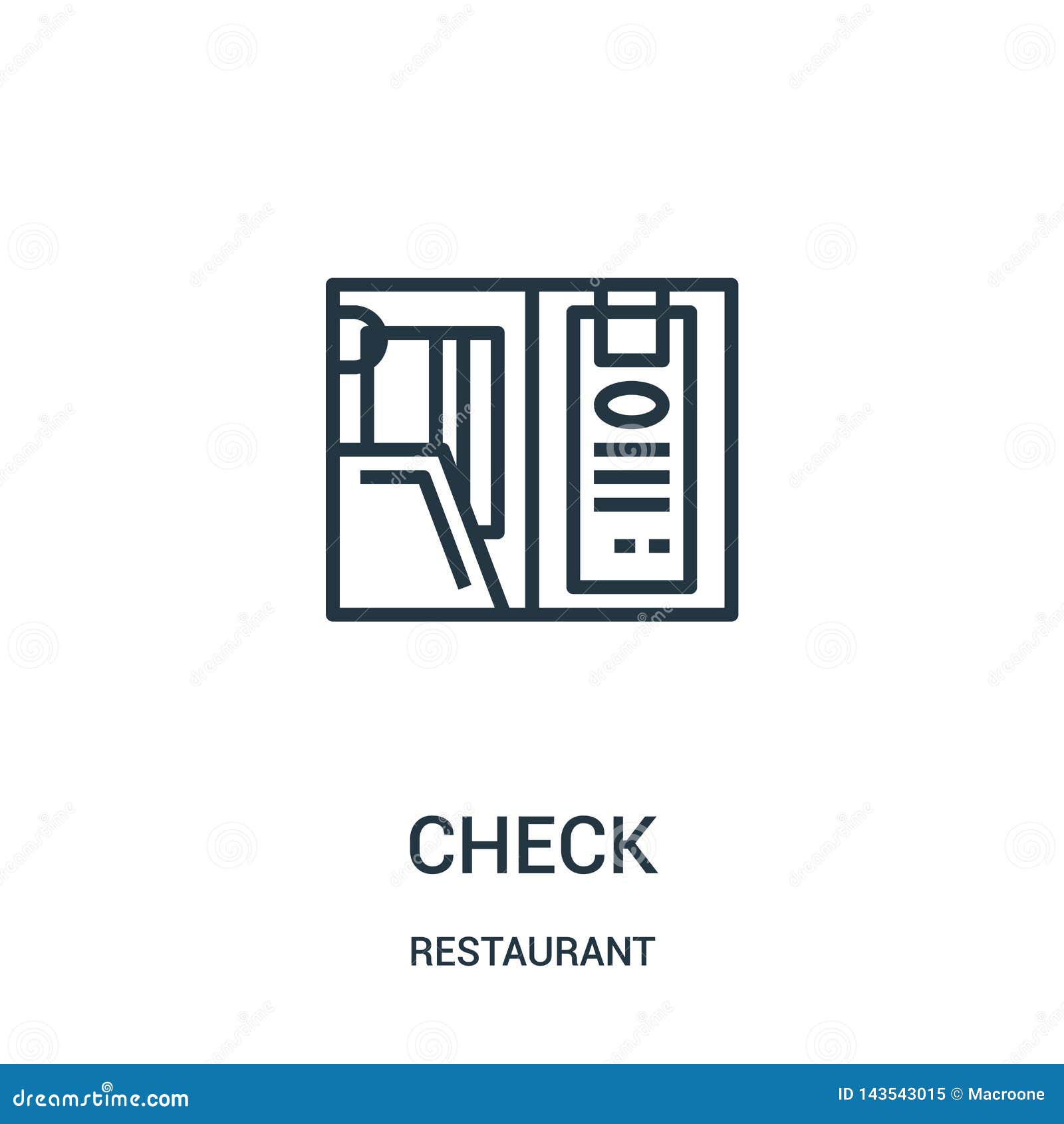 Check Icon Vector from Restaurant Collection. Thin Line Check Outline ...
