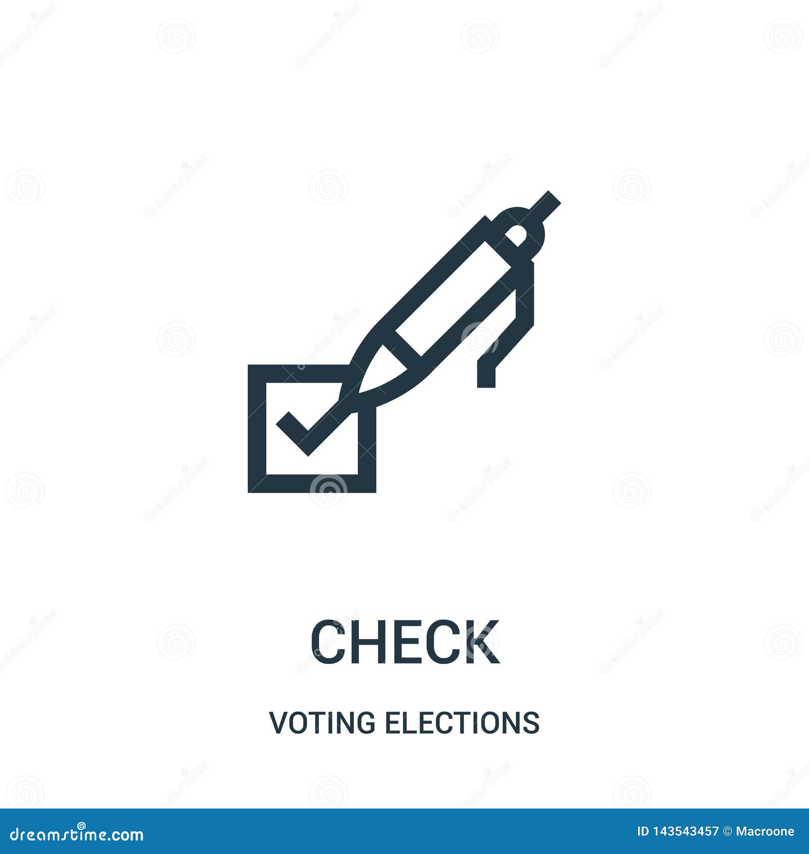 Check Icon Vector from Voting Elections Collection. Thin Line Check ...
