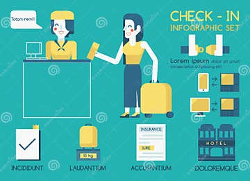 Check in Info graphic stock vector. Illustration of airport - 50929997