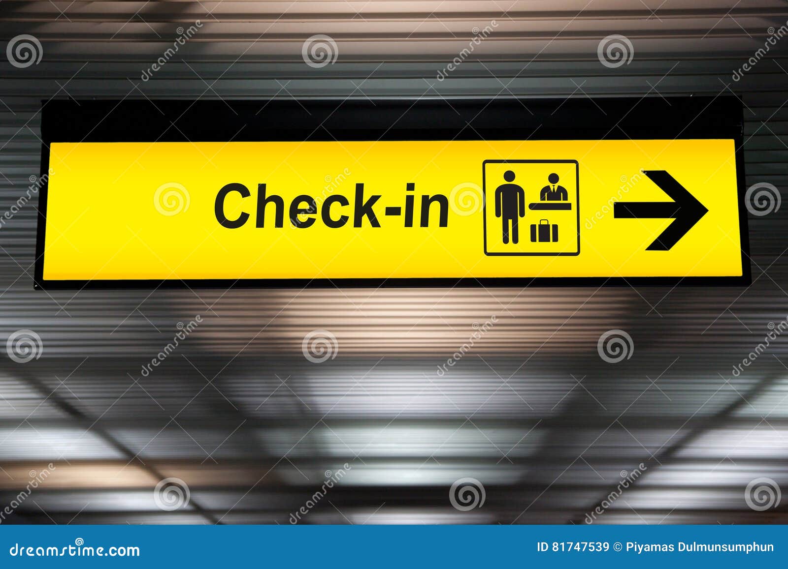 Check in Information Sign at the Airport Stock Image - Image of ...