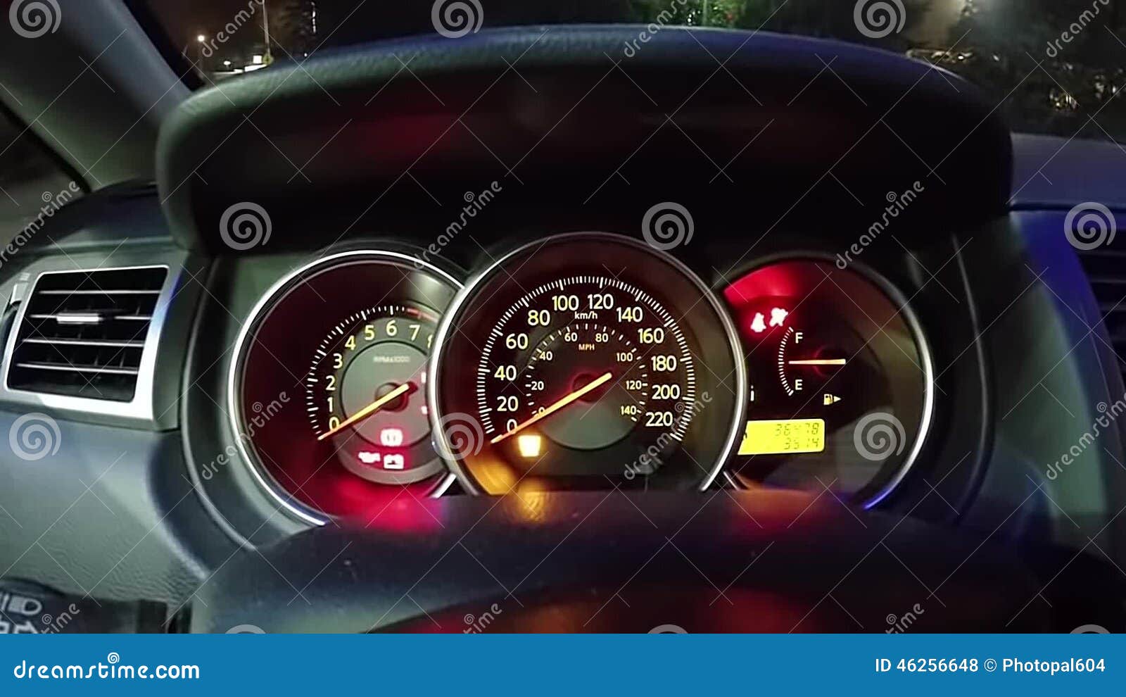 Check Light Warning and Start Engine Car. Stock Footage - Video of ...