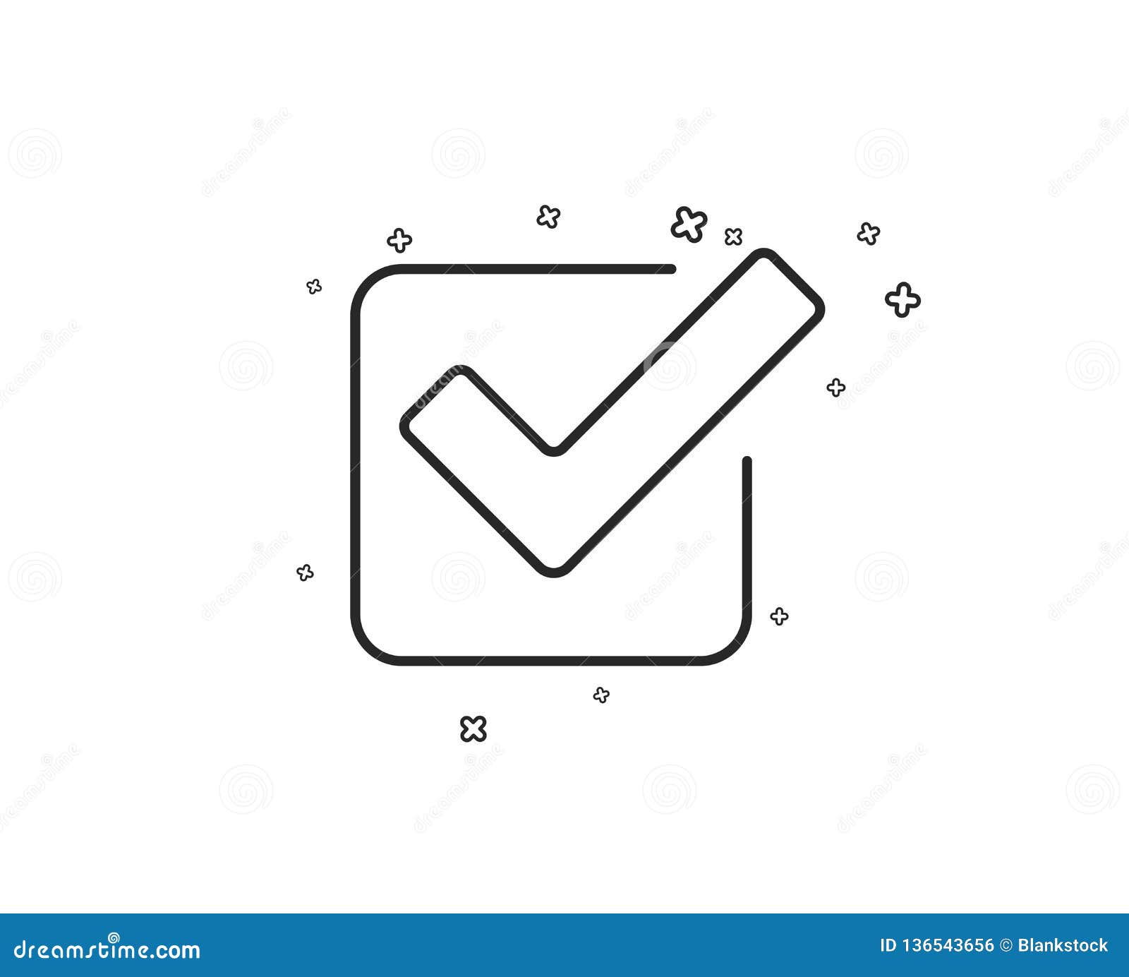 Check Line Icon. Approved Tick Sign. Vector Stock Vector - Illustration ...