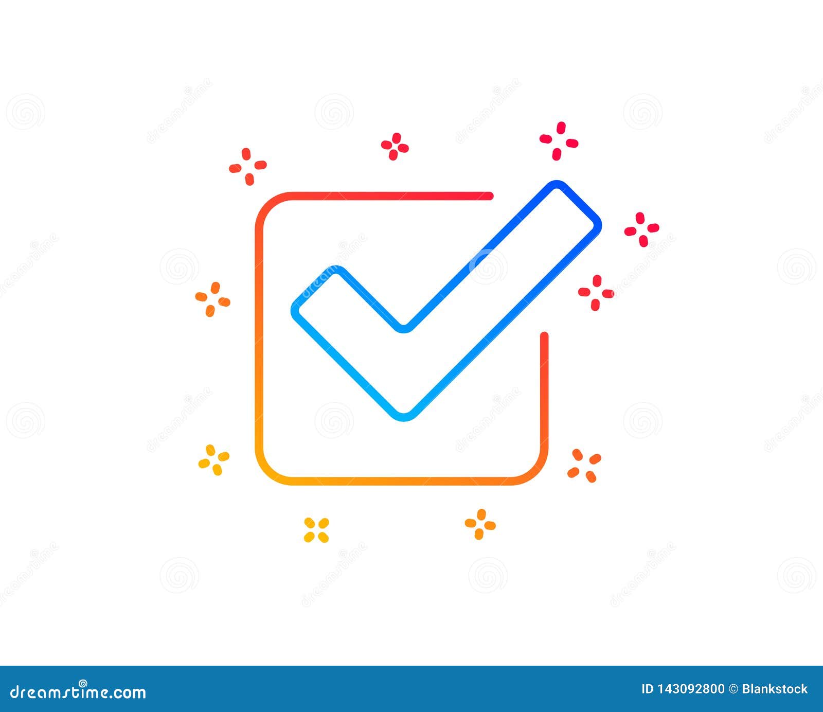 Check Line Icon. Approved Tick Sign. Vector Stock Vector - Illustration ...
