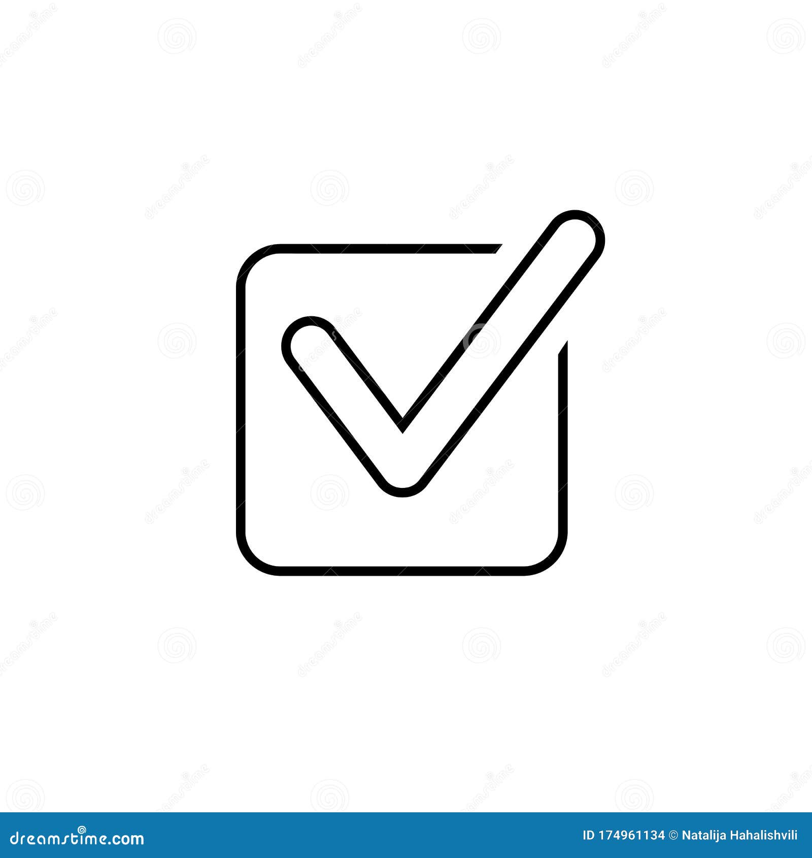 Check Line Icon on White. Vector in Modern Flat Stock Vector ...