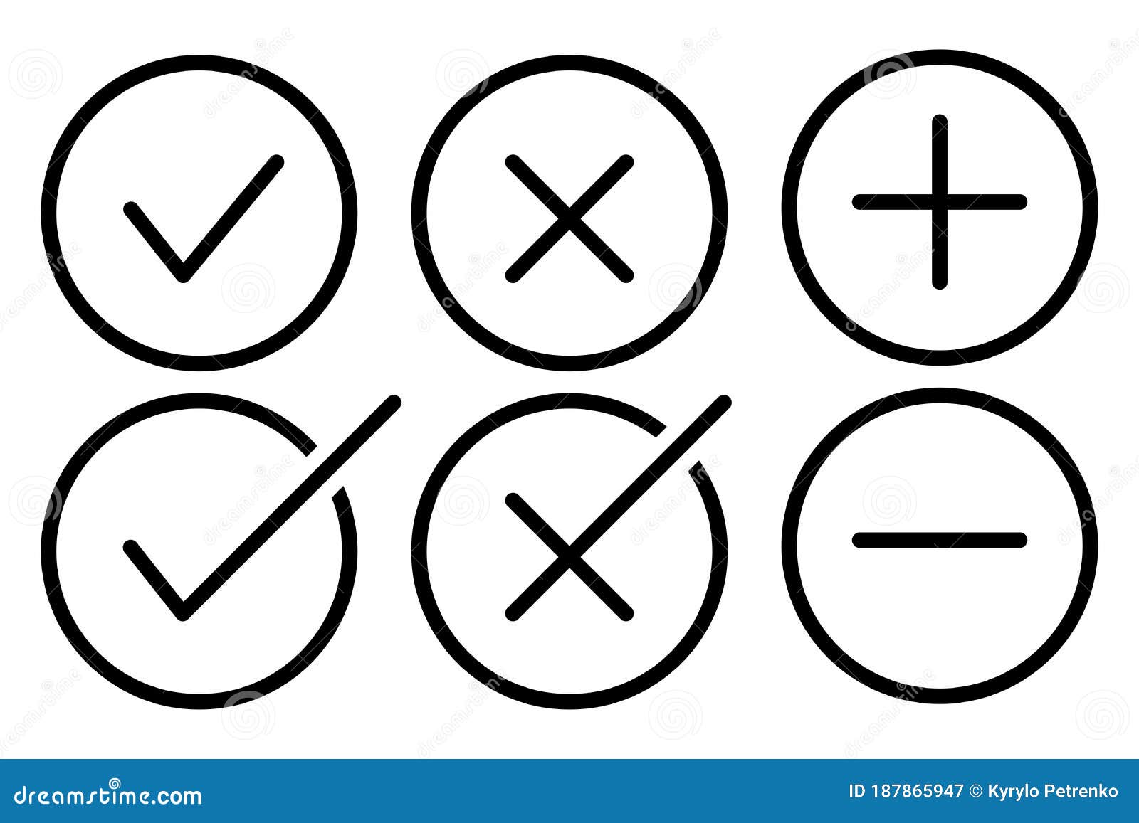 Check Line Mark Icon Vector Symbol. Tick in the Circle. Ok Correct ...