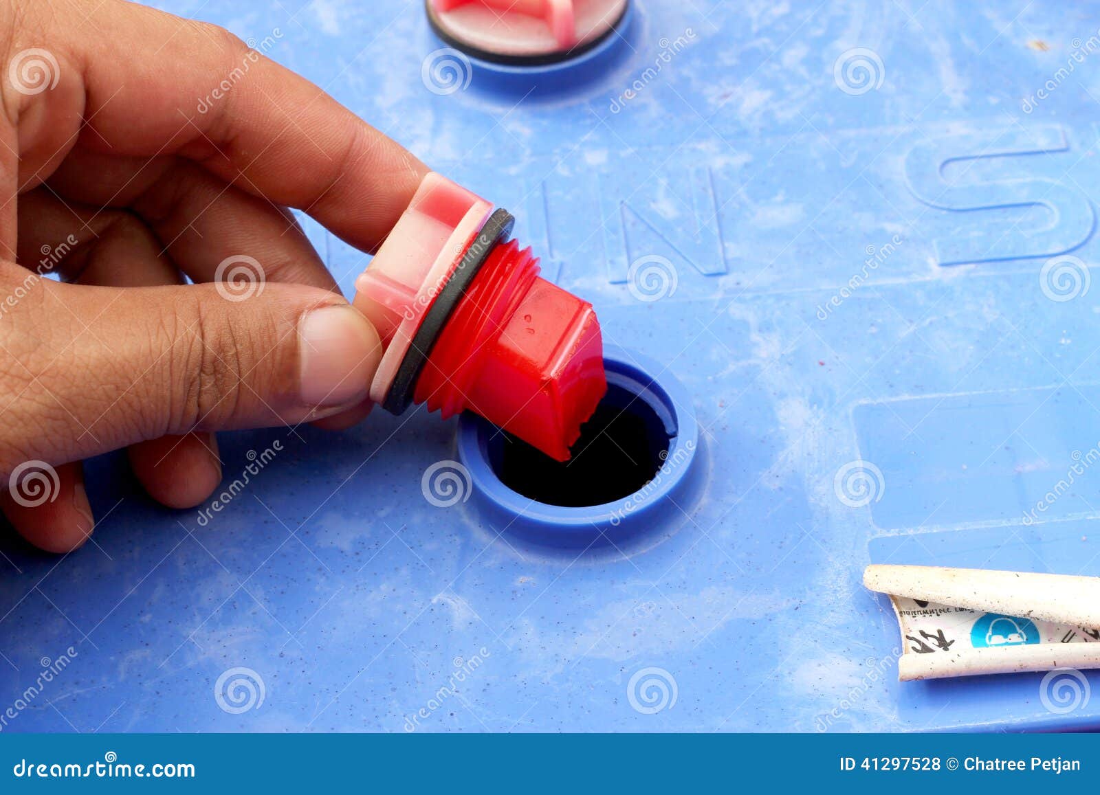 Check Liquid Water in Battery Stock Photo - Image of checking, checl ...