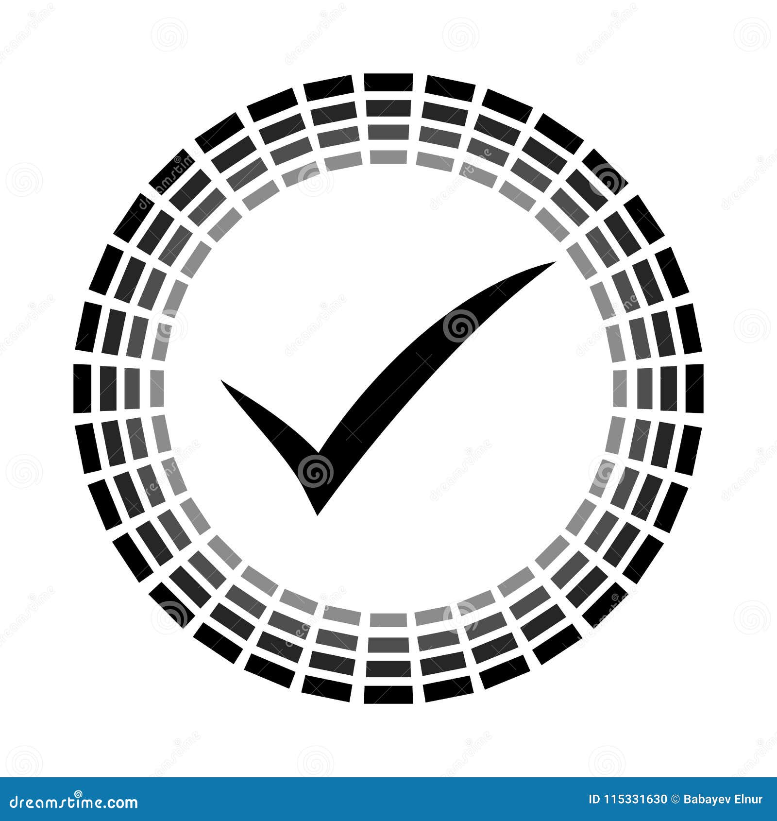 Check List Button Icon. Check Mark in Round Sign Stock Vector ...
