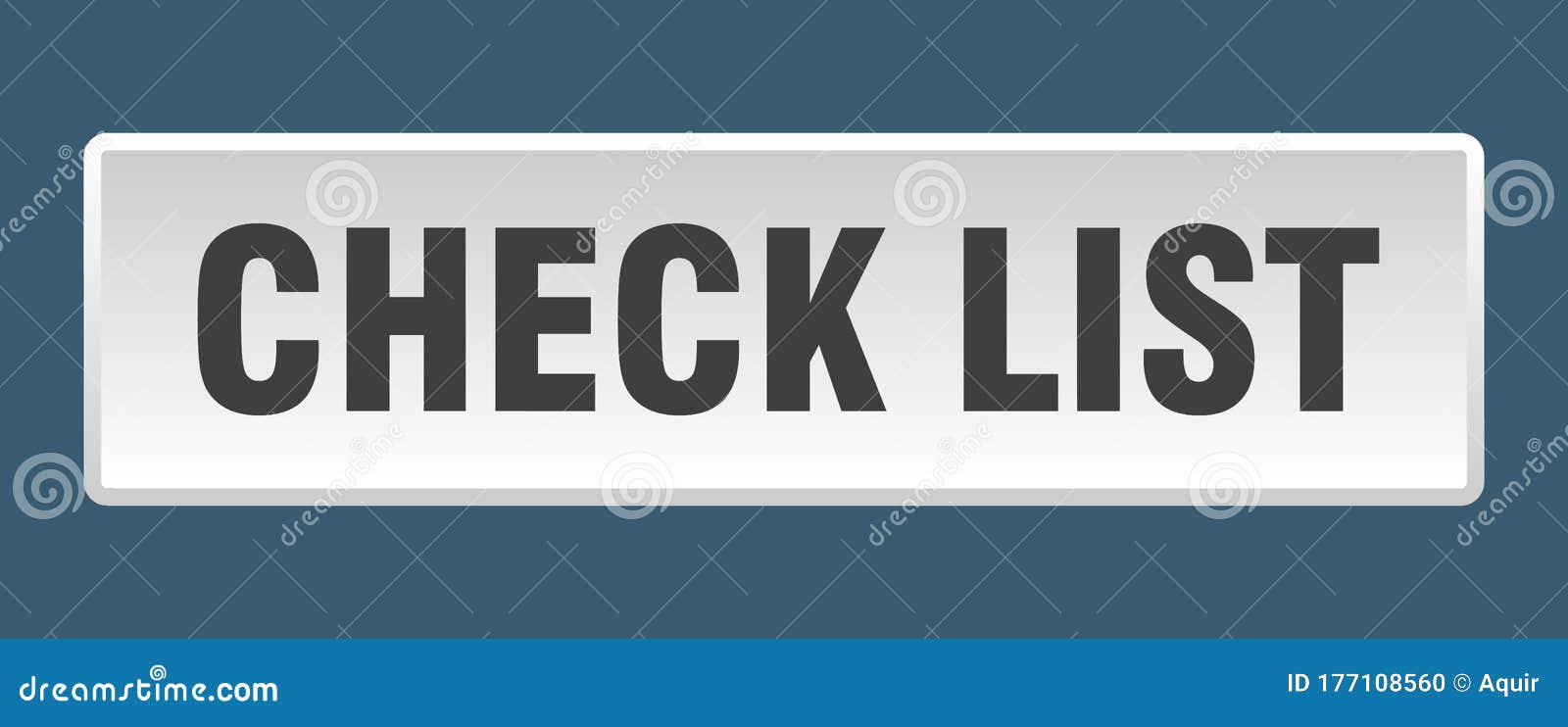 Check List Button. Check List Square Isolated Push Button. Stock Vector ...
