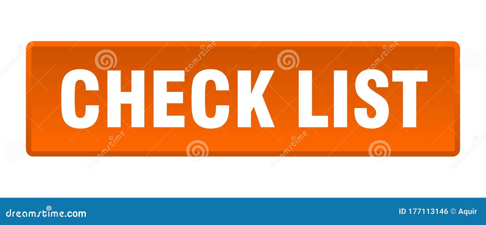 Check List Button. Check List Square Isolated Push Button Stock Vector ...