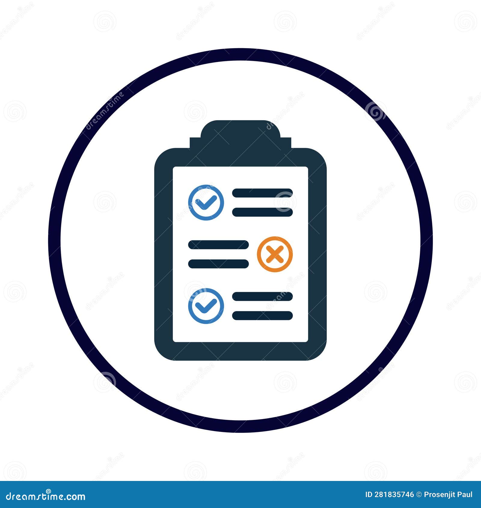 Checklist With Approved Check Mark Icon Showing Completion Stock Image ...