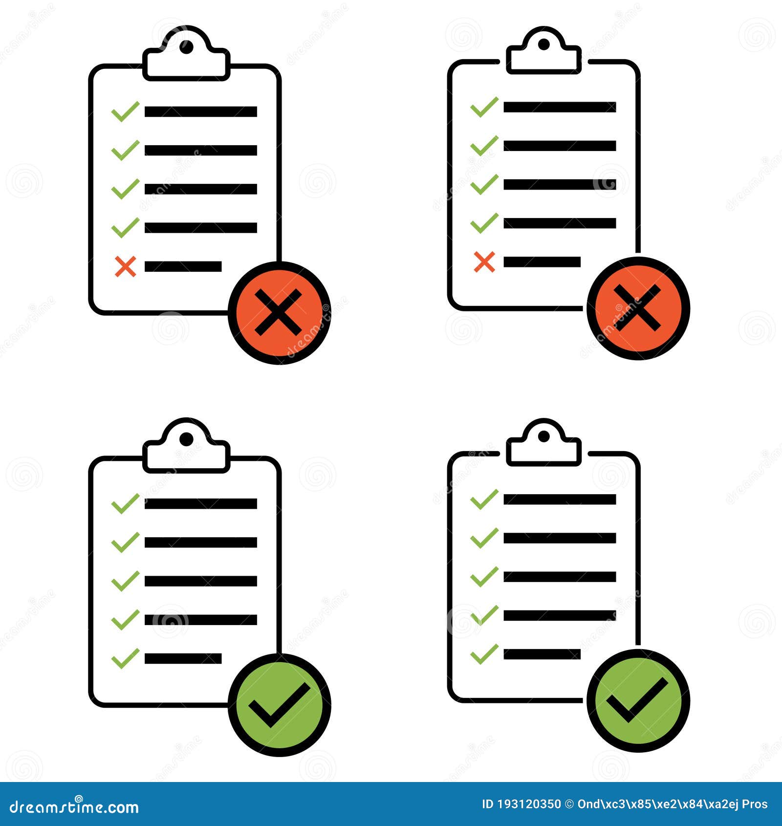 Check List , Checklist Set Flat Web Icon Isolated White Background ...