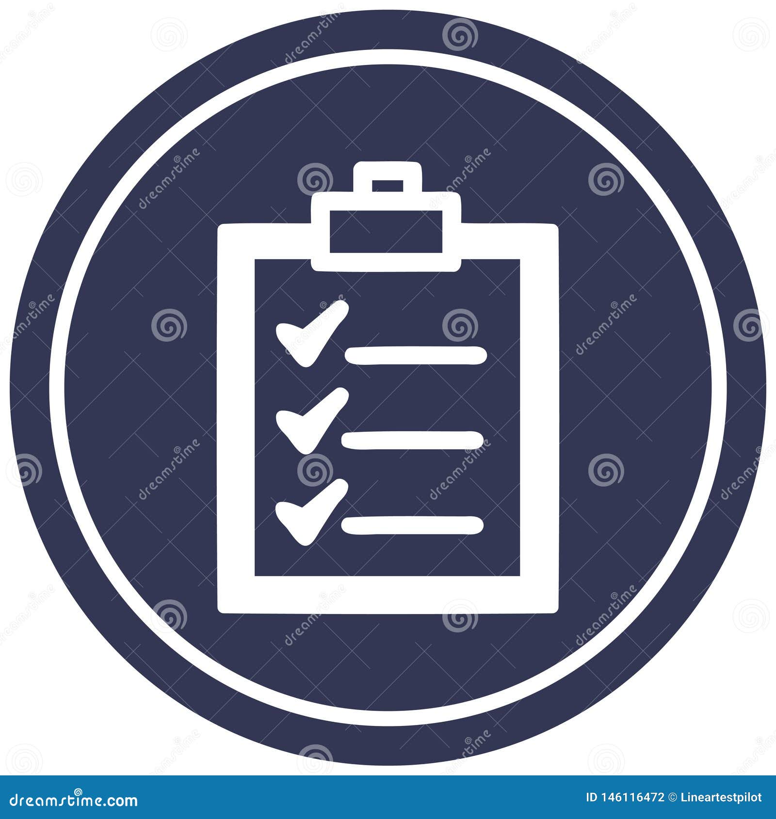 Check List Circular Icon Symbol Stock Vector - Illustration of sign ...
