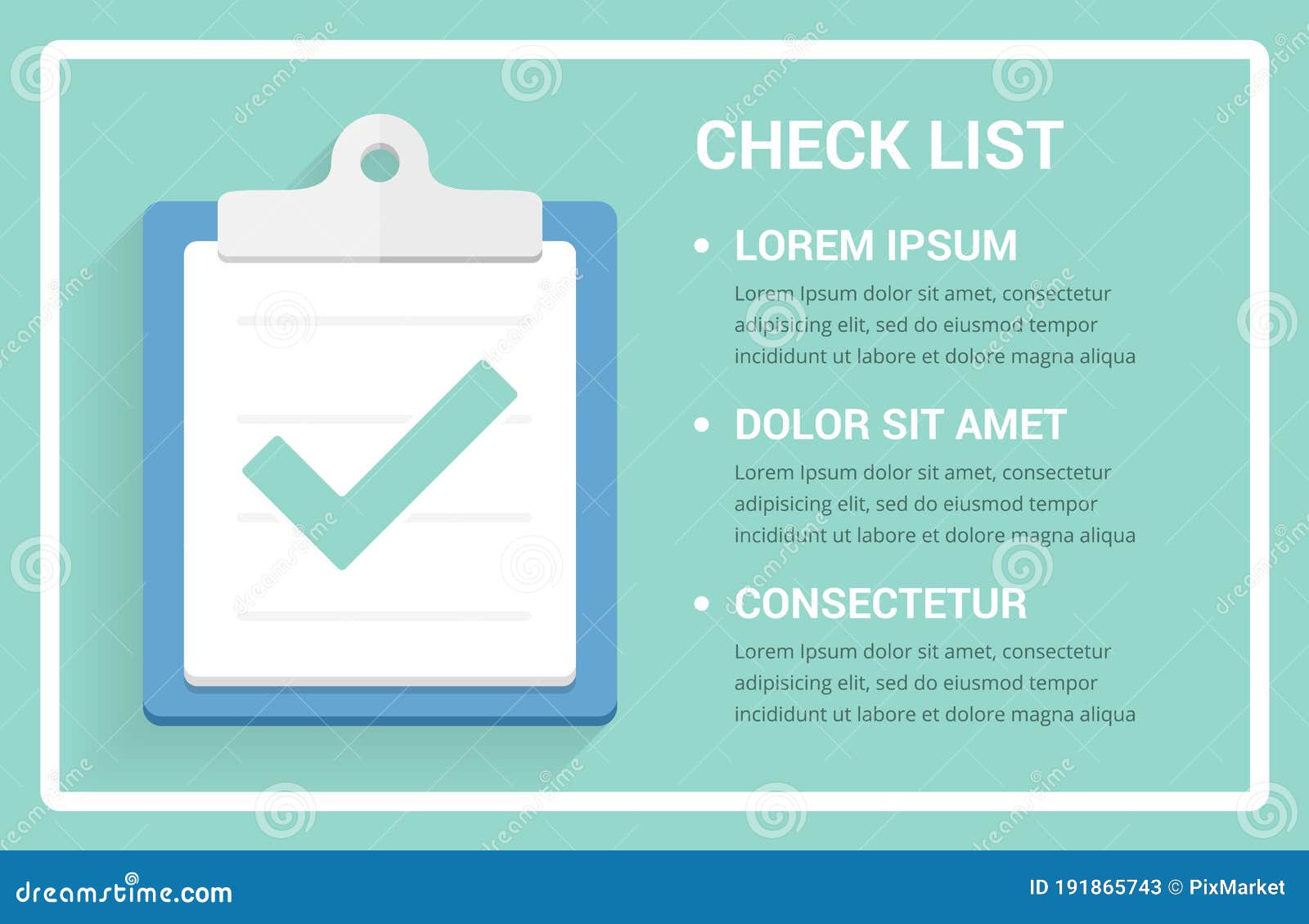 Check List stock vector. Illustration of clipboard, exam - 191865743