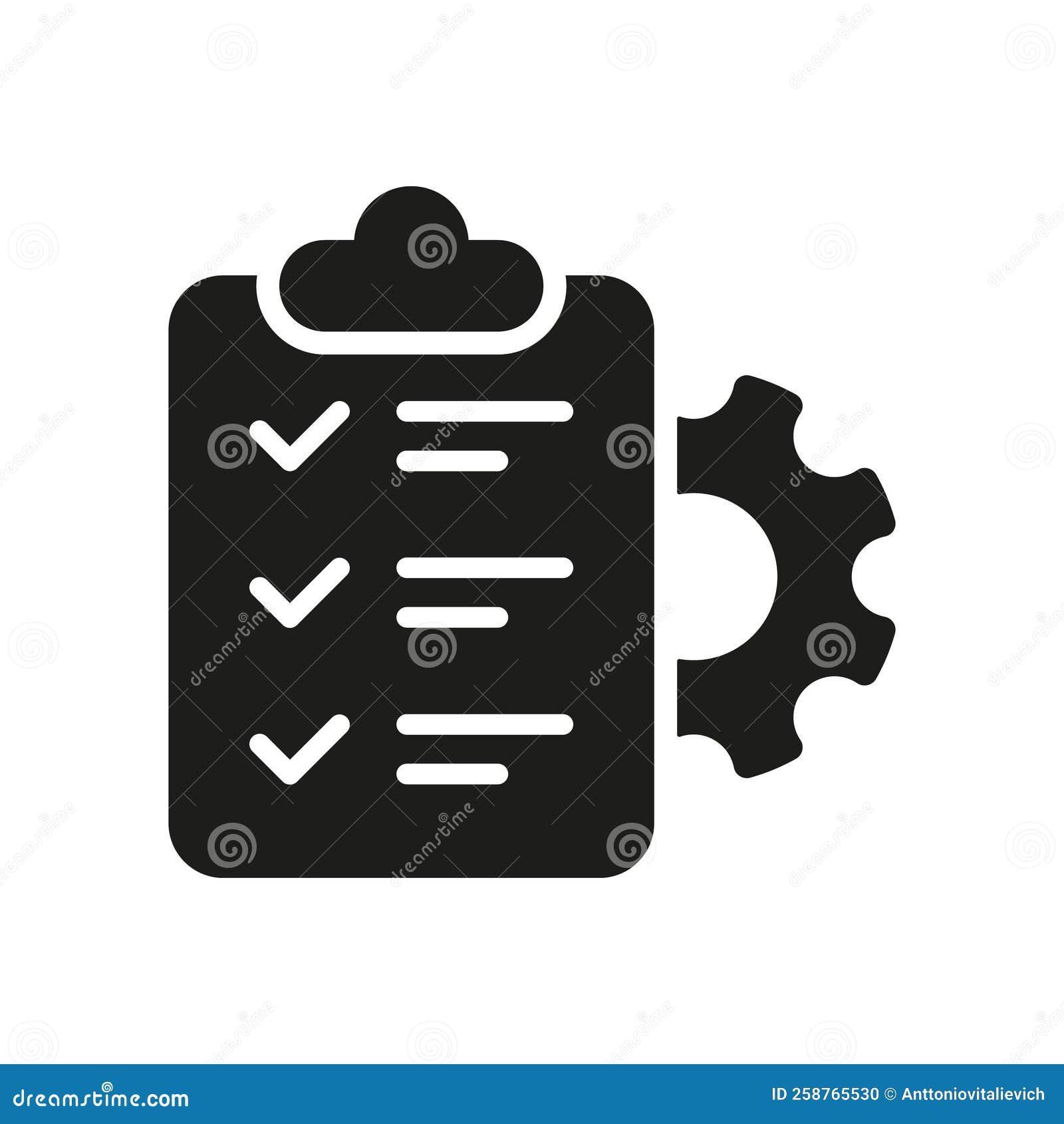 Check List and Cog Wheel Management Plan Silhouette Pictogram. Gear ... Check List and Cog Wheel Management Plan Silhouette Pictogram. Gear ...