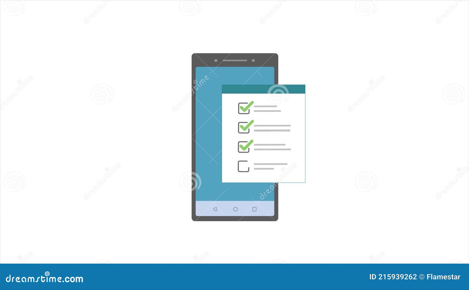 Check List Document on Smartphone, Smartphone with Paper Check List and ...