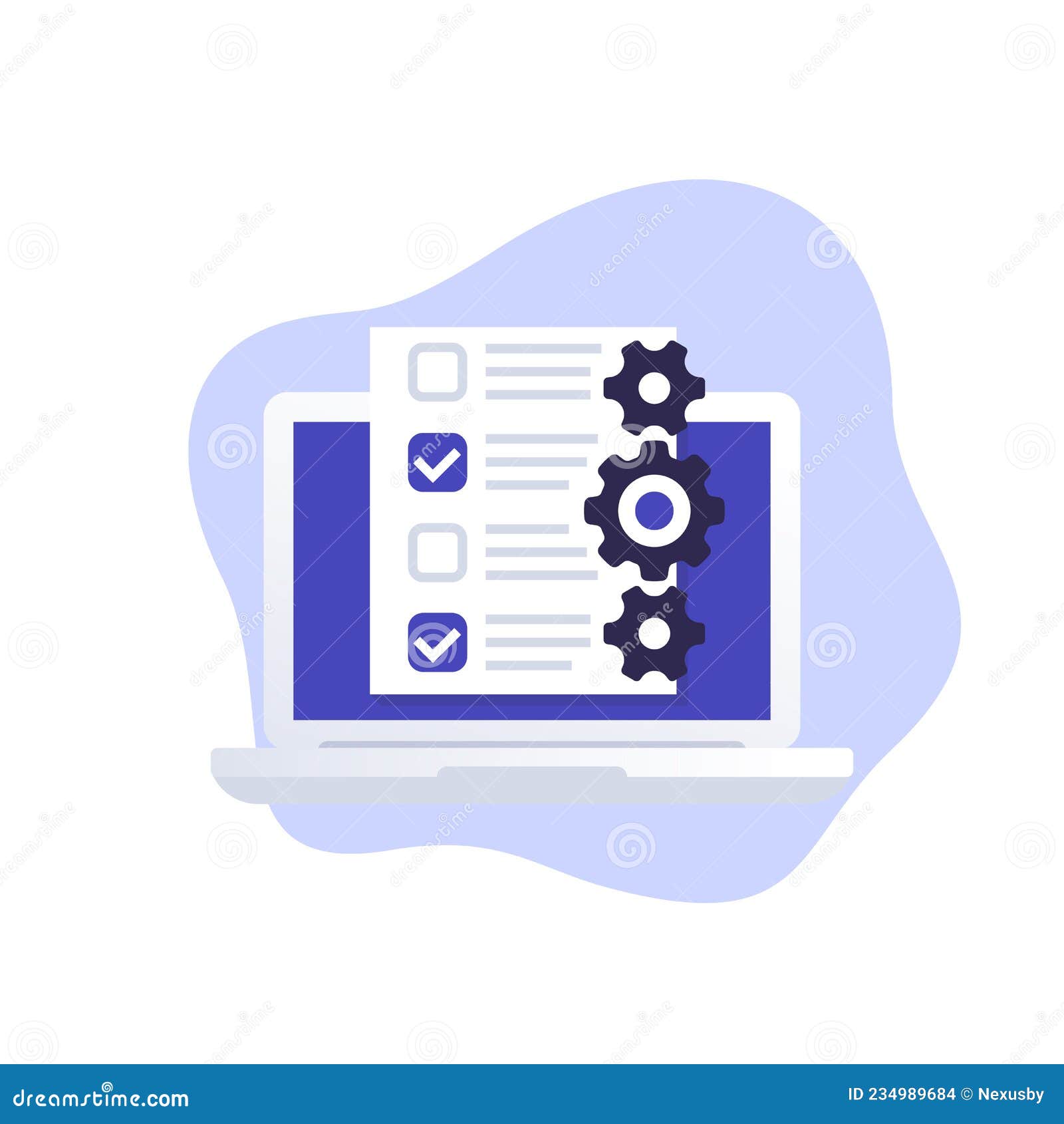 Check List with Gears, Planning Software Icon Stock Vector ...