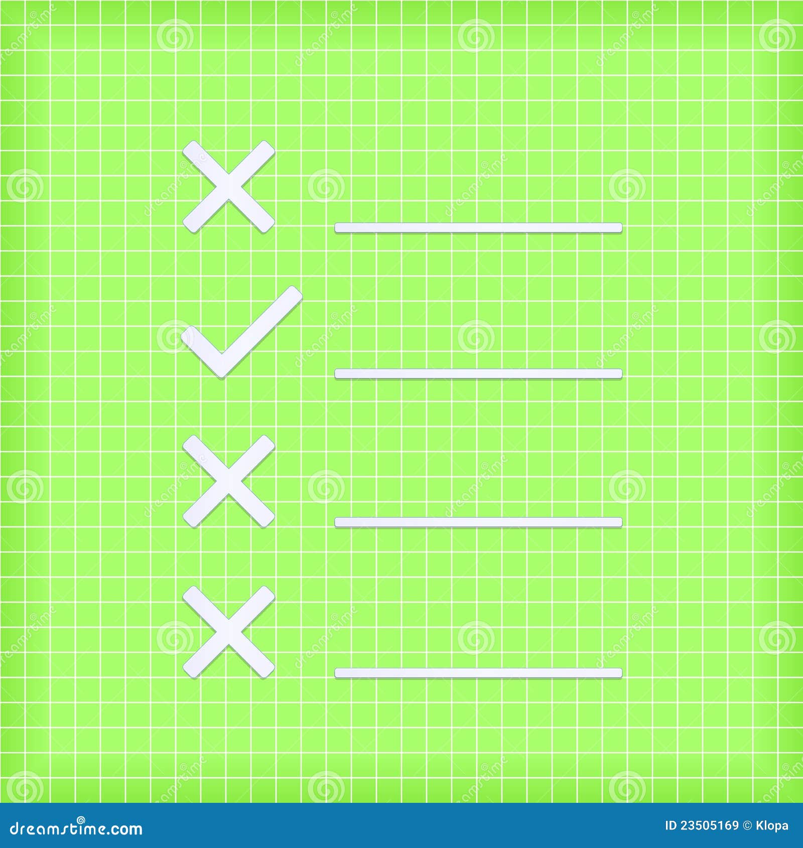 Check List on Green Sheet stock vector. Illustration of checkmark ...