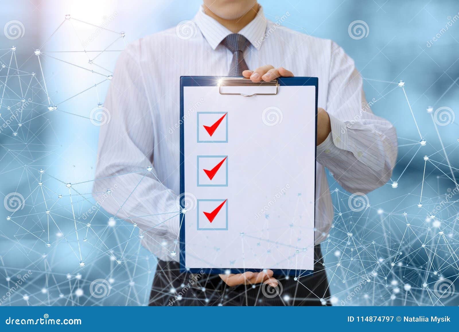 Check List in the Hands of a Businessman in Network . Stock Image ... Check List in the Hands of a Businessman in Network . Stock Image ...
