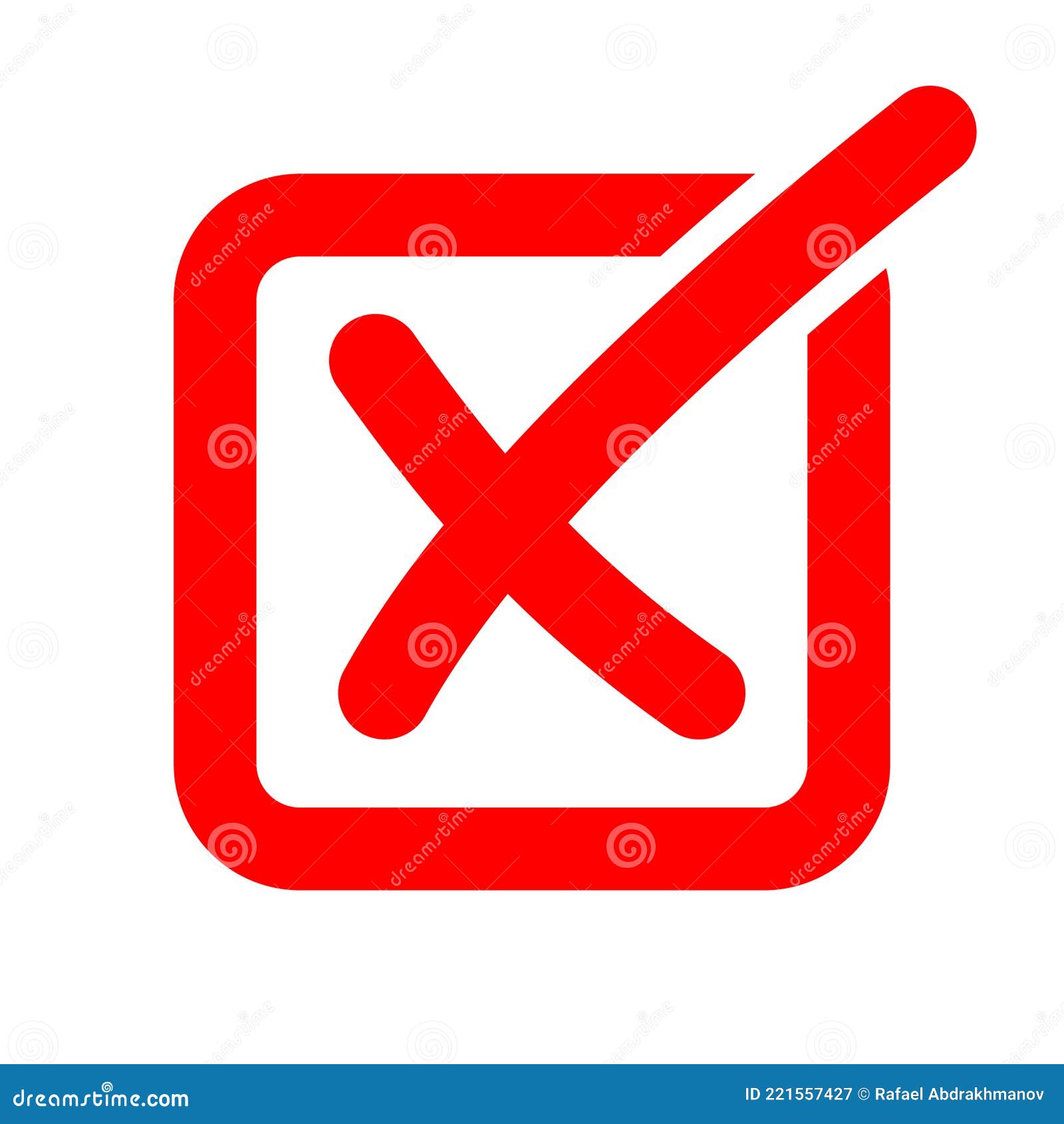 Check List Icon Box. Checkmark Cross, No Red Vector Shape Sign Stock ...