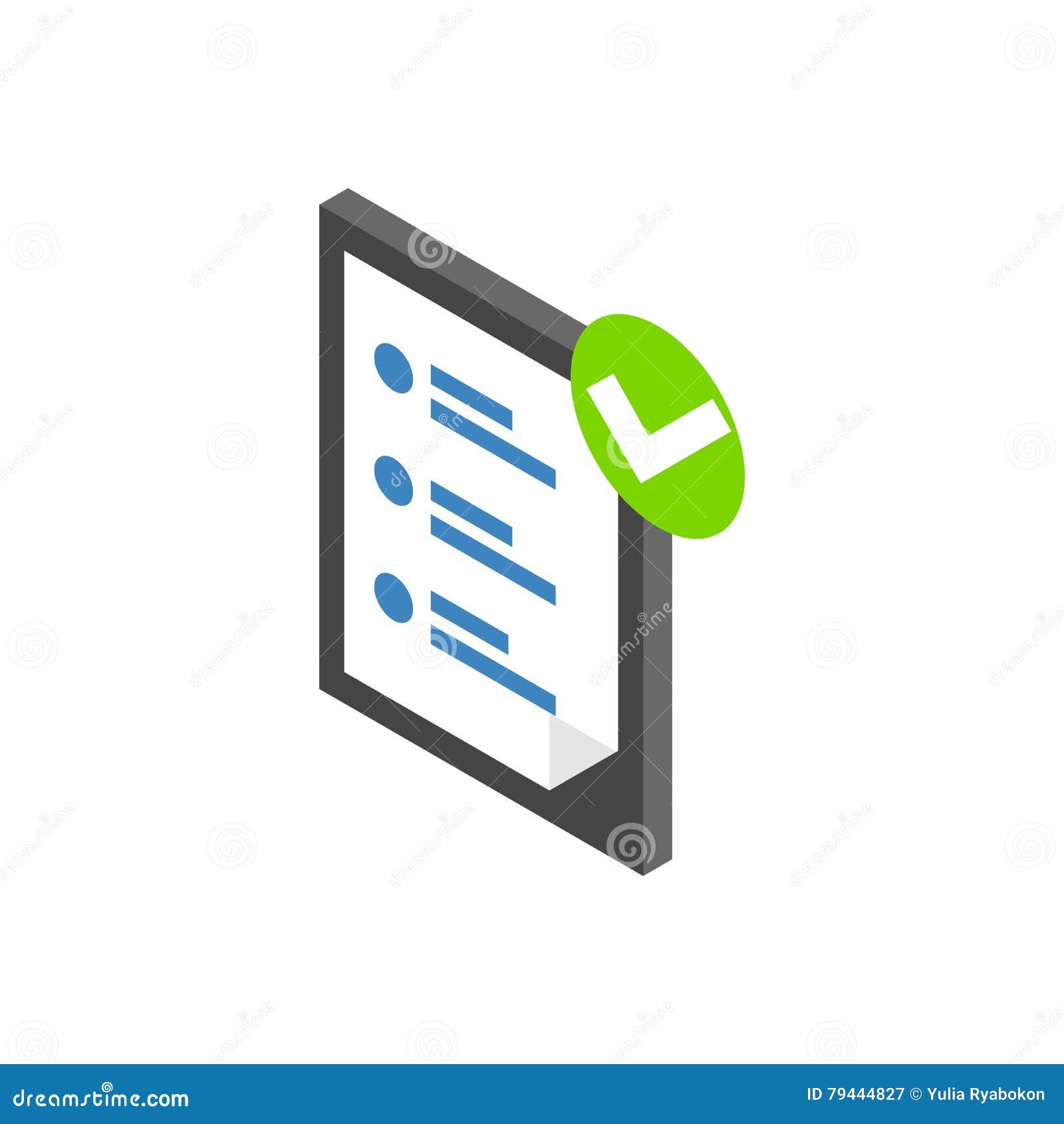 Check List Icon, Isometric 3d Style Cartoon Vector | CartoonDealer.com ...
