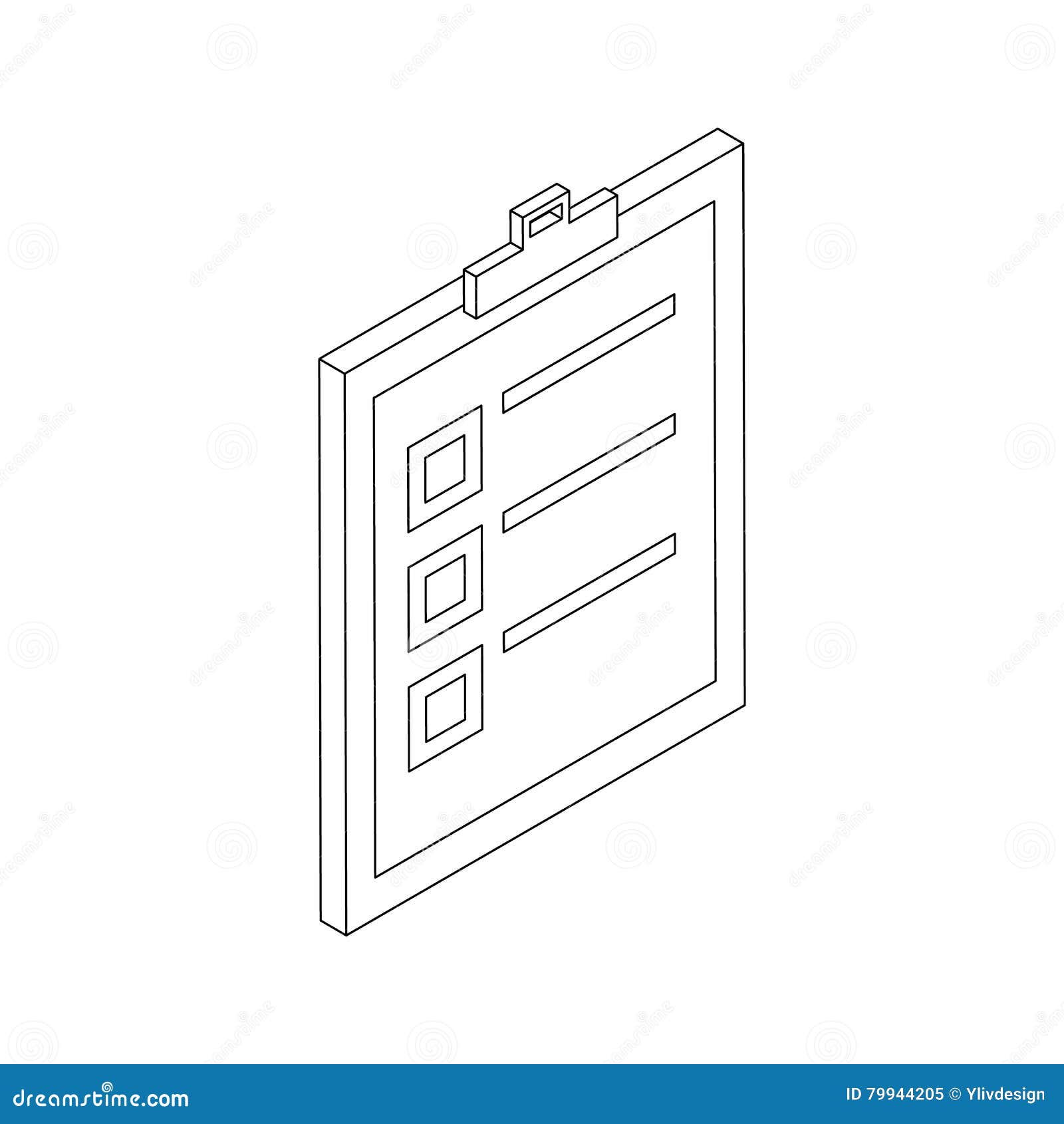 Check List Icon, Isometric 3d Style Stock Vector - Illustration of ...